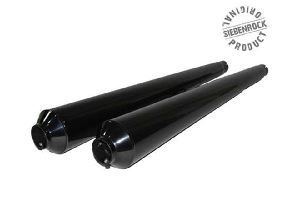 Hoske 38mm Muffler Set Black Chrome